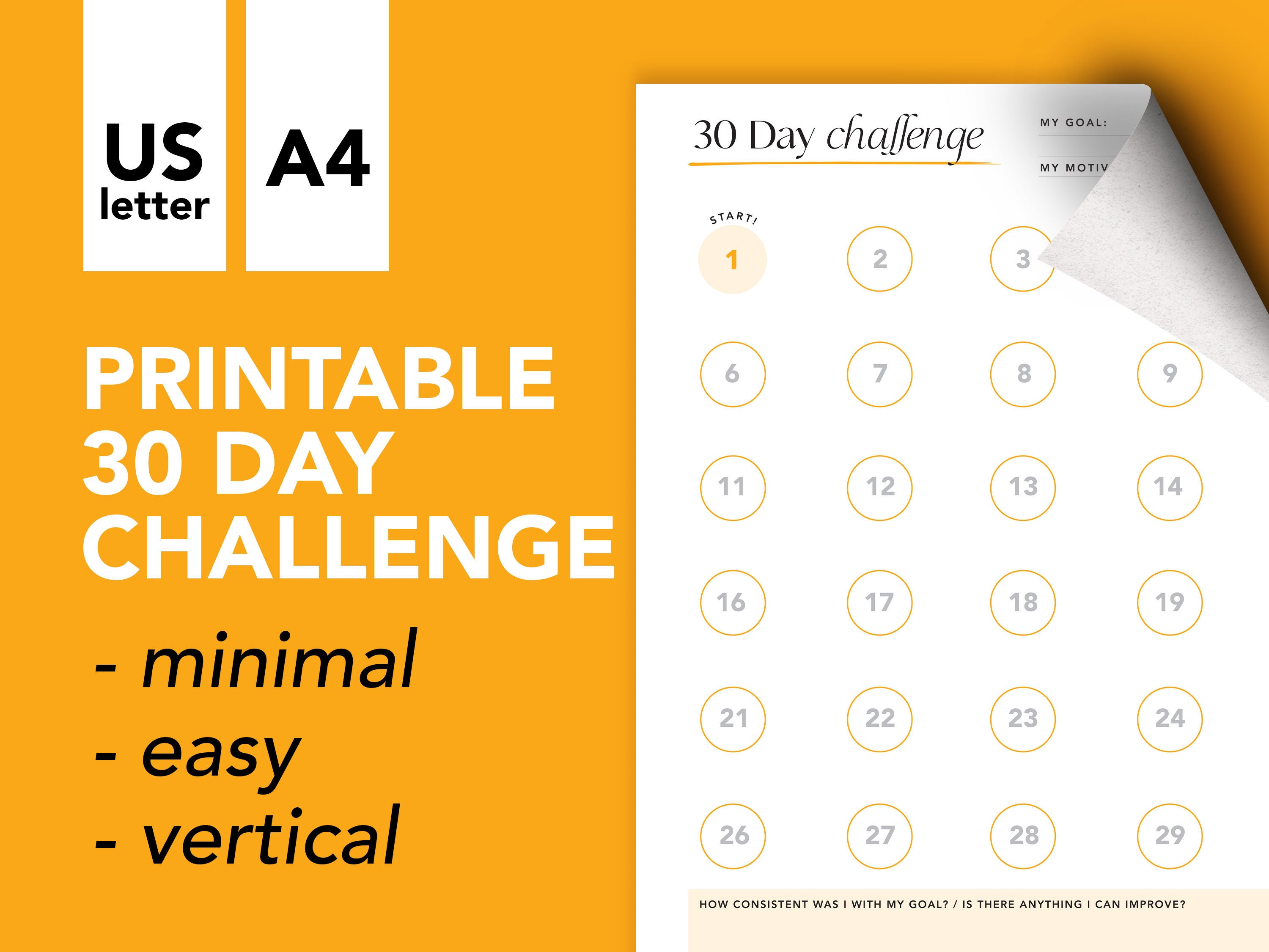 30 Day Challenge Printable V2 Portrait PDF Simple Atomic Habits ...