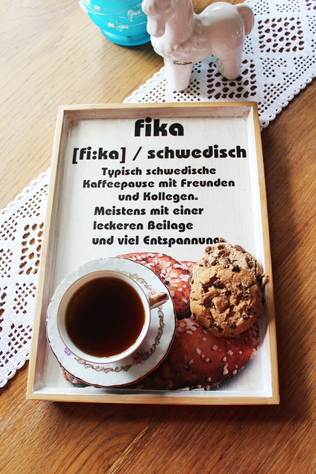 Coffee Tray Coffee Tray Fika Sweden Gift Swedish Fika Bamboo - Etsy