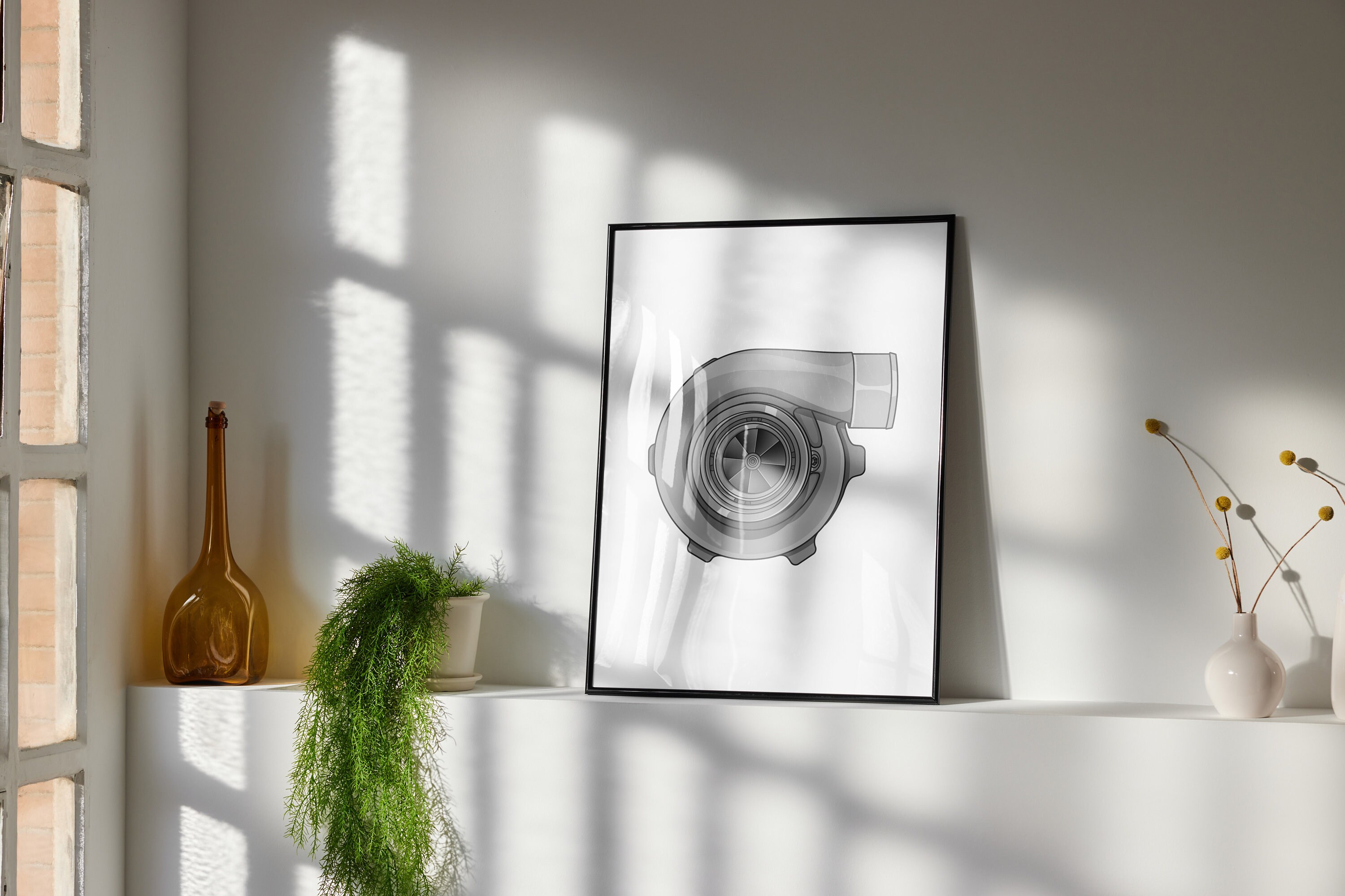 Turbocharger Graphics Printable Posters Digital Download Gift for Car ...