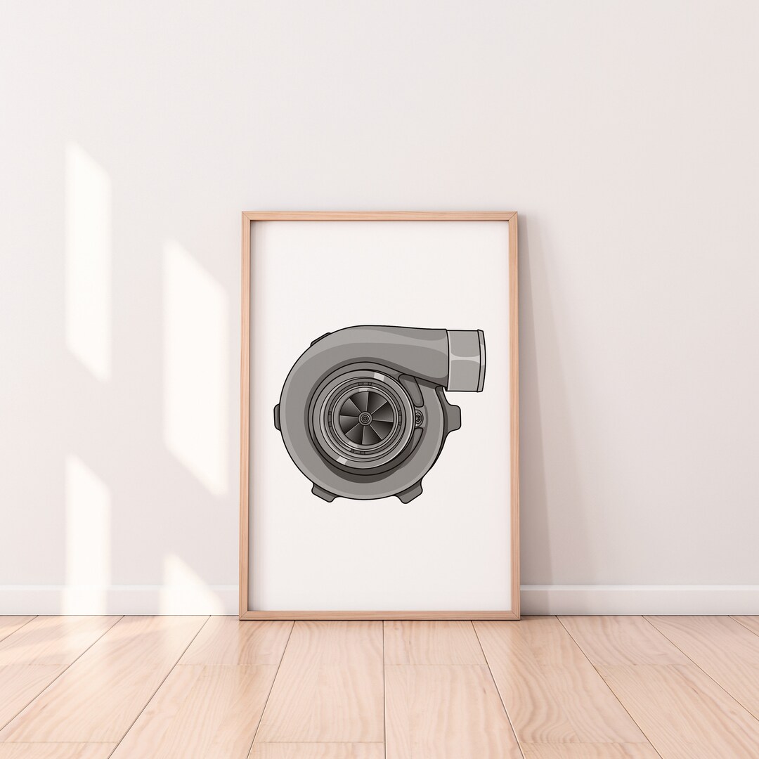 Turbocharger Graphics Printable Posters Digital Download Gift for Car ...