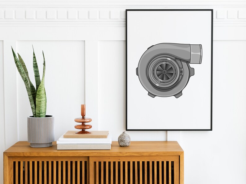 Turbocharger Graphics Printable Posters Digital Download Gift for Car ...