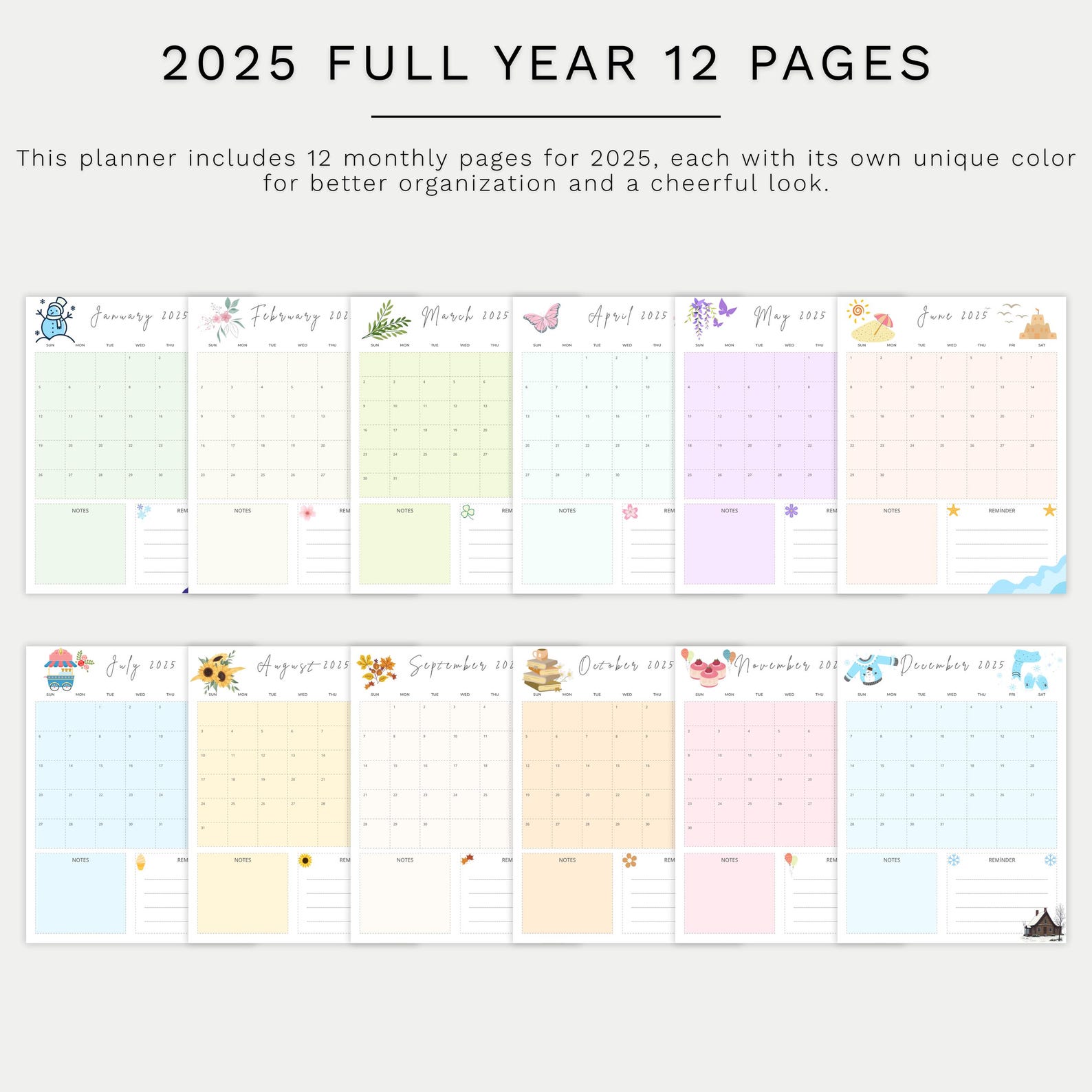 Printable 2025,2026 Kids Calendar, Editable Calendar, Kids Monthly ...