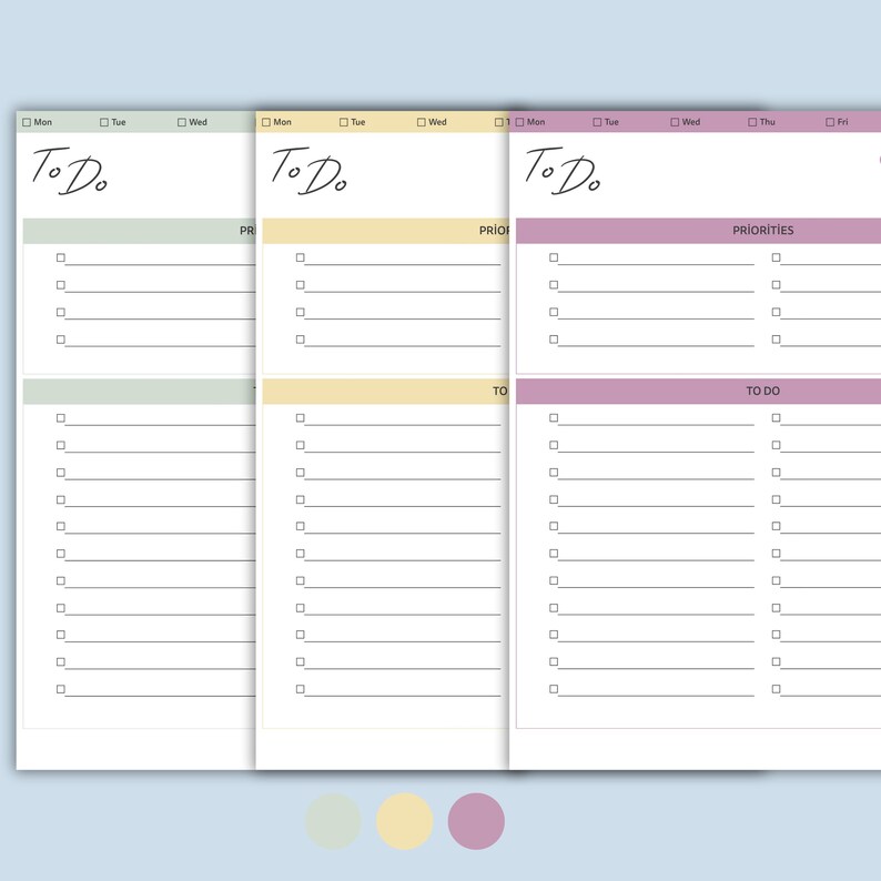 Printable to Do List, Daily Task Planner, A4-letter to Do List Template ...