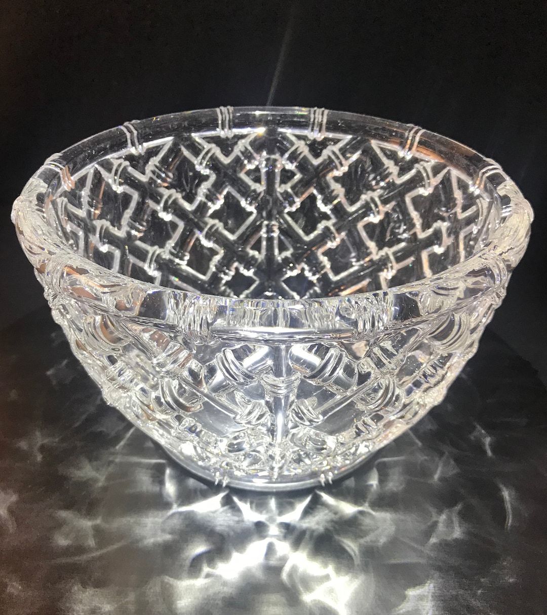 Vintage Tiffany & Co Bamboo Basket Weave Crystal Bowl, Excellent - Etsy