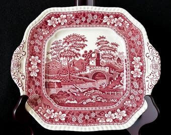 Vintage Spode Tower Pattern Dinner Plate in Pink Reddish With Newer Backstamps - Etsy