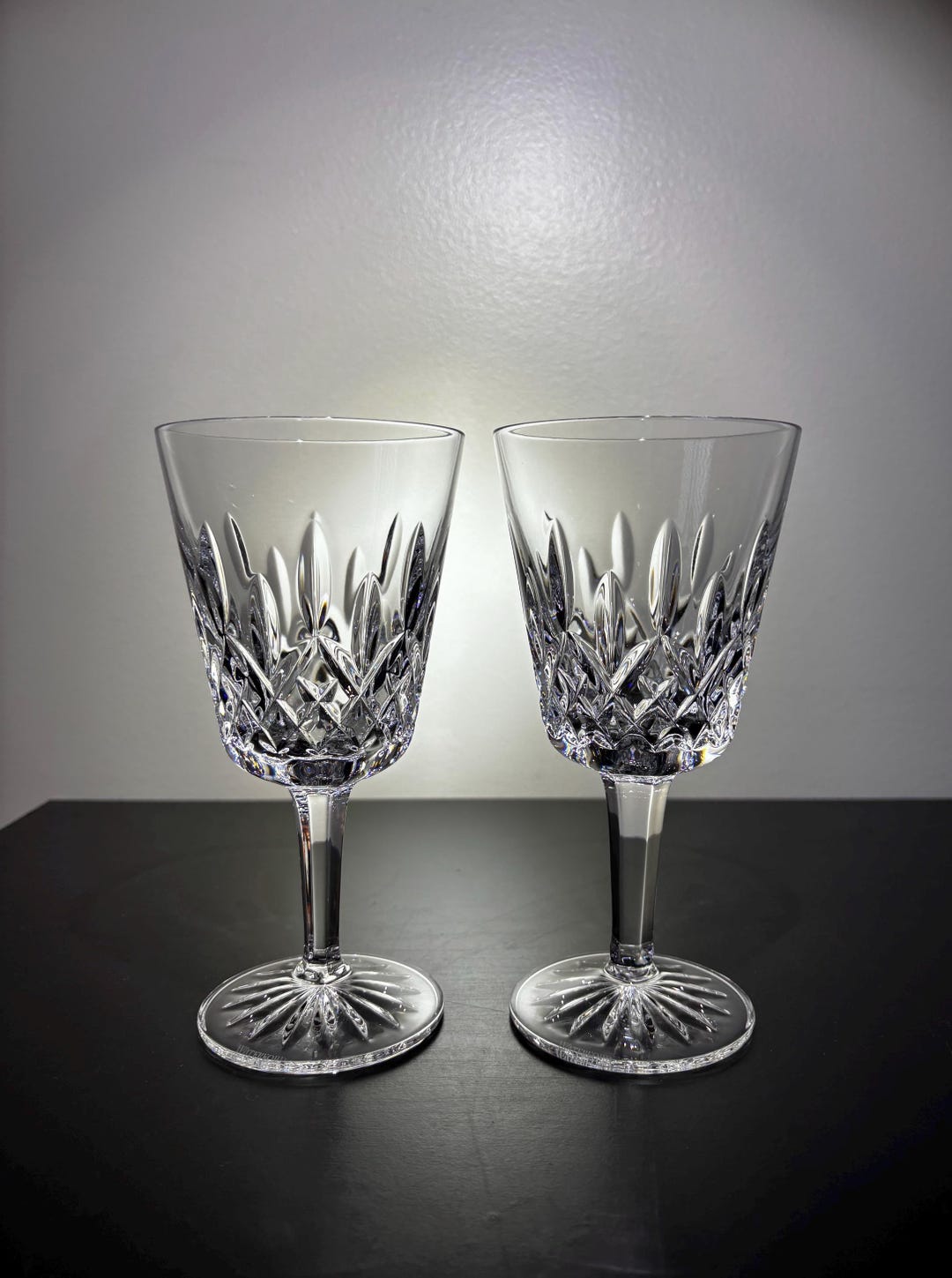 Vintage Waterford Crystal Lismore Wine Goblets, Glasses, Set of Two (2 ...