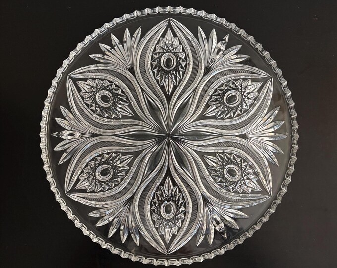 Vintage 1990s Cake Plate, Peacock Motif, Mandala Pattern, Frozen ...
