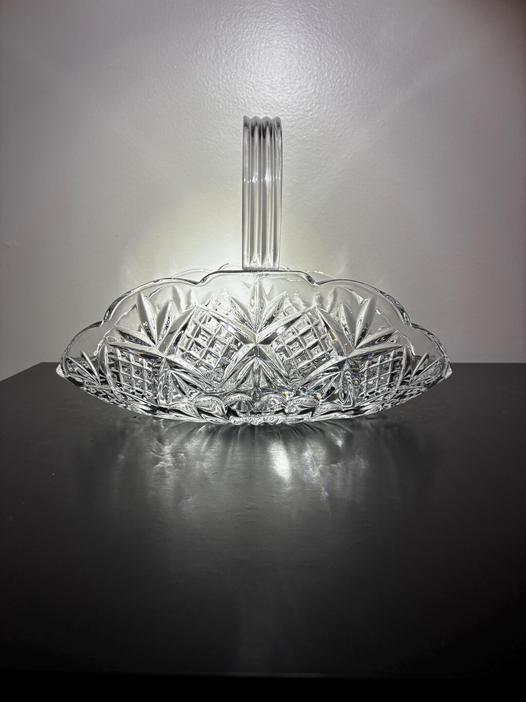 Vintage Godinger Dublin Large Crystal Handled Basket, Shannon ...