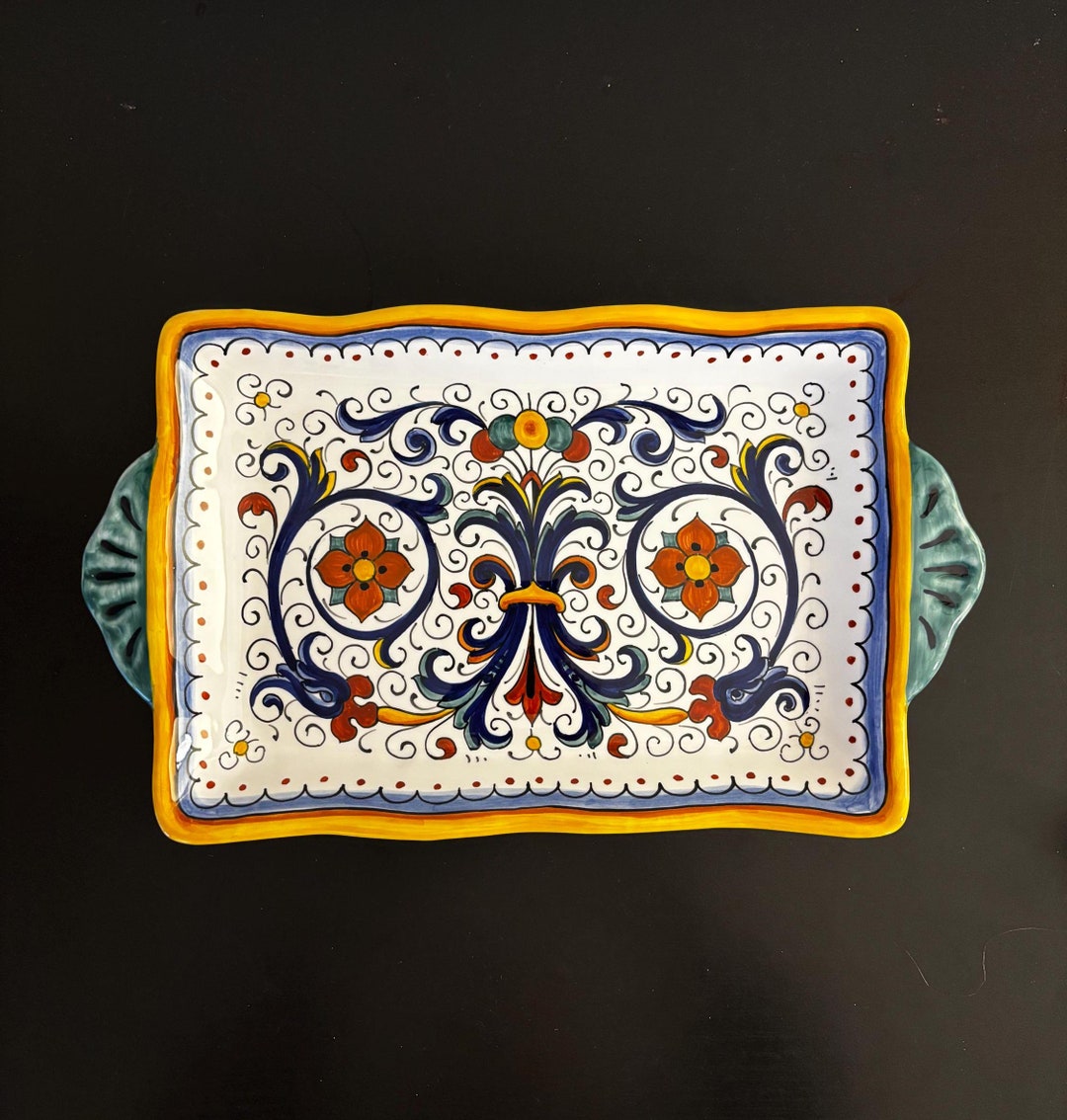 Vintage Deruta Ceramiche Tray With Handles, Italian Pottery, Excellent ...