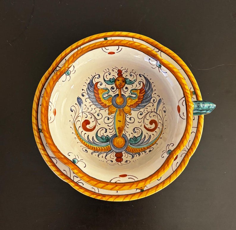 Vintage Deruta Ceramiche Cup and Saucer, Italian Pottery, Excellent - Etsy