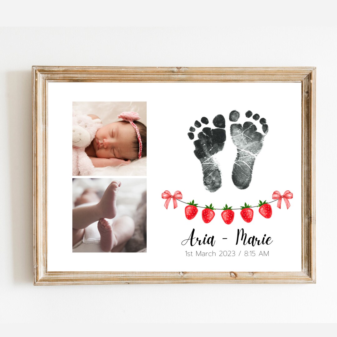 Baby Footprint Kit Newborn Footprint Frame Baby Name Reveal First ...