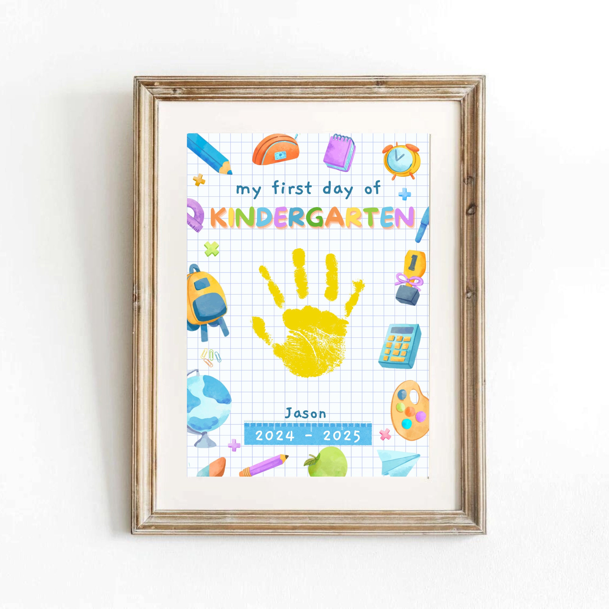 Printable First Day of School Handprint, Back to School, Memorable ...