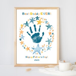 Printable Father's Day Gift Handprint and Footprint Craft Keepsake for ...
