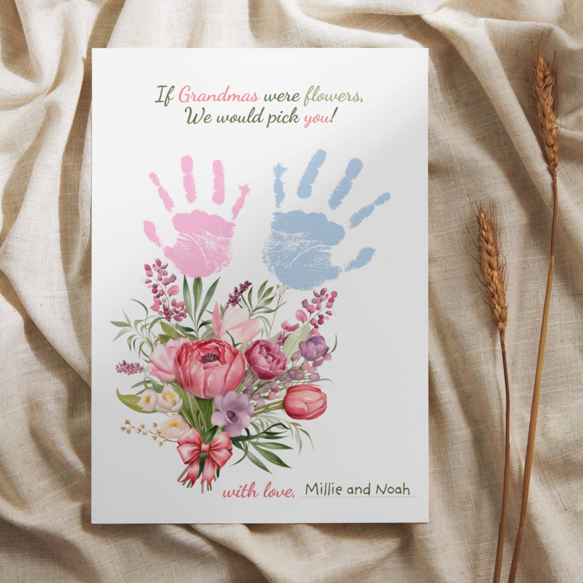 Printable If Grandmas Were Flowers Handprint Art, Mothers Day Grandma ...