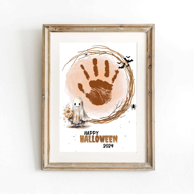Printable Ghost Halloween Handprint or Footprint Child Diy Poster - Etsy