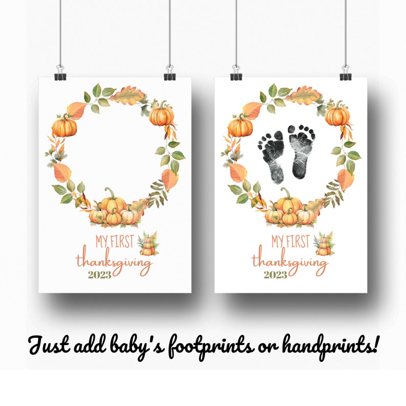 My First Thanksgiving Footprint Art, My First Thanksgiving Handprint ...