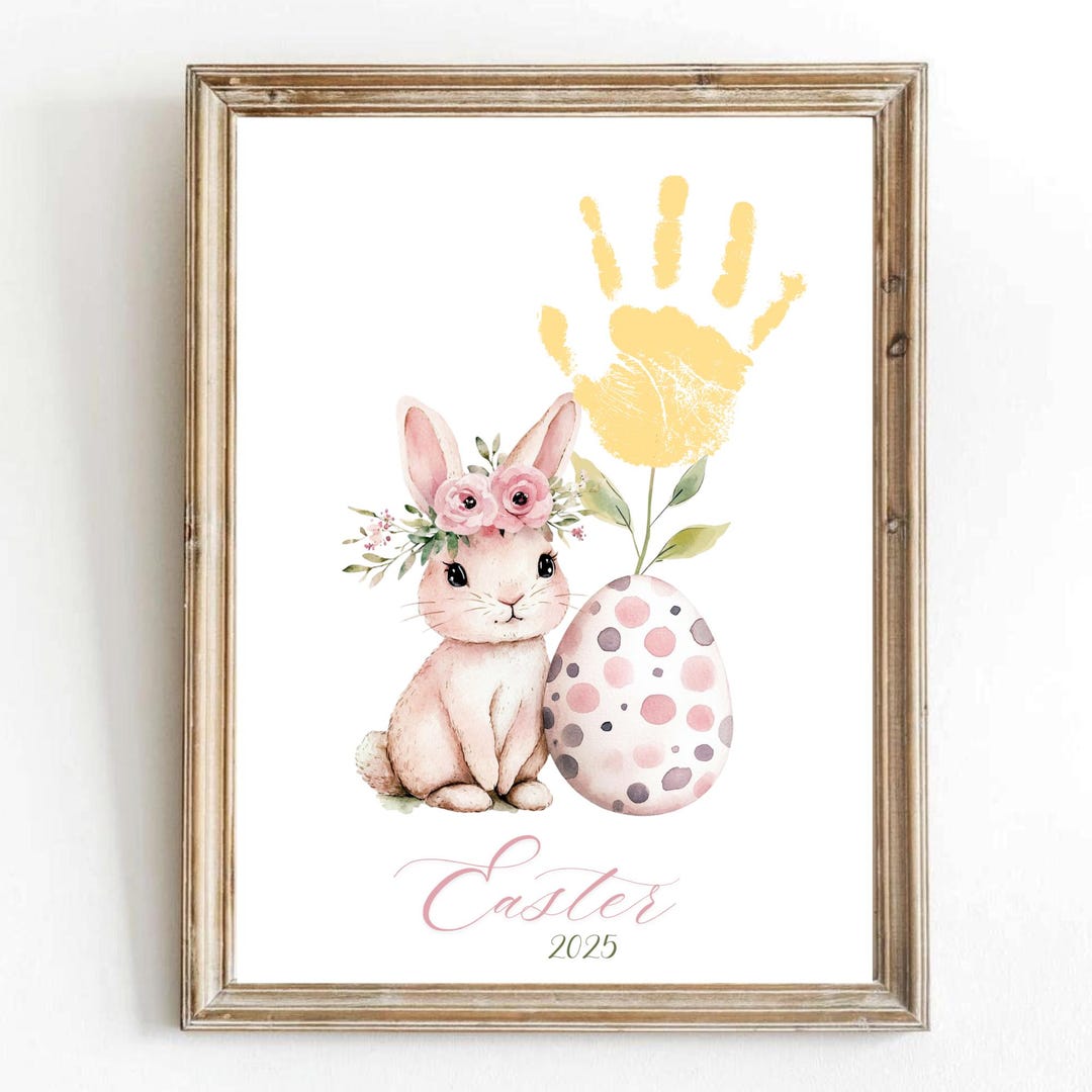 Printable Easter Footprint, Baby's First Easter, Some Bunny Easter ...
