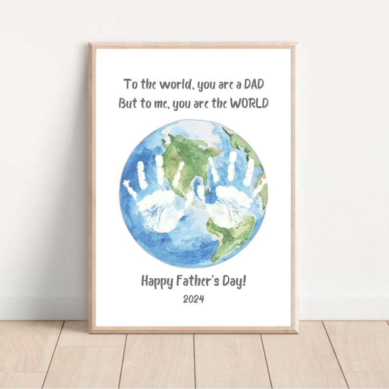 Father's Day Handprint Art Craft, PRINTABLE Fathers Day Gift for Dad ...