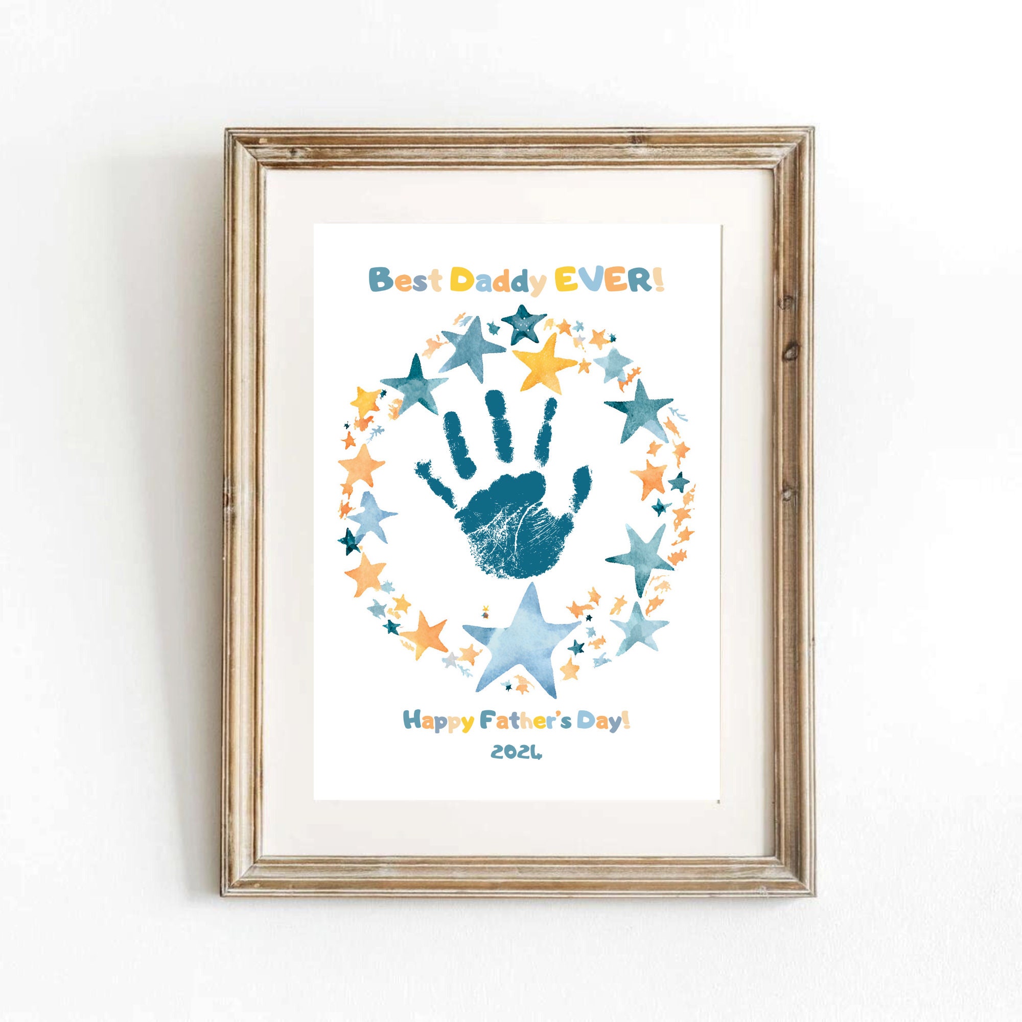 Printable Father's Day Gift Handprint and Footprint Craft Keepsake for ...
