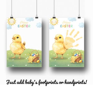 Printable 6 Easter Handprint Craft Art Footprint Spring Easter Eggs ...