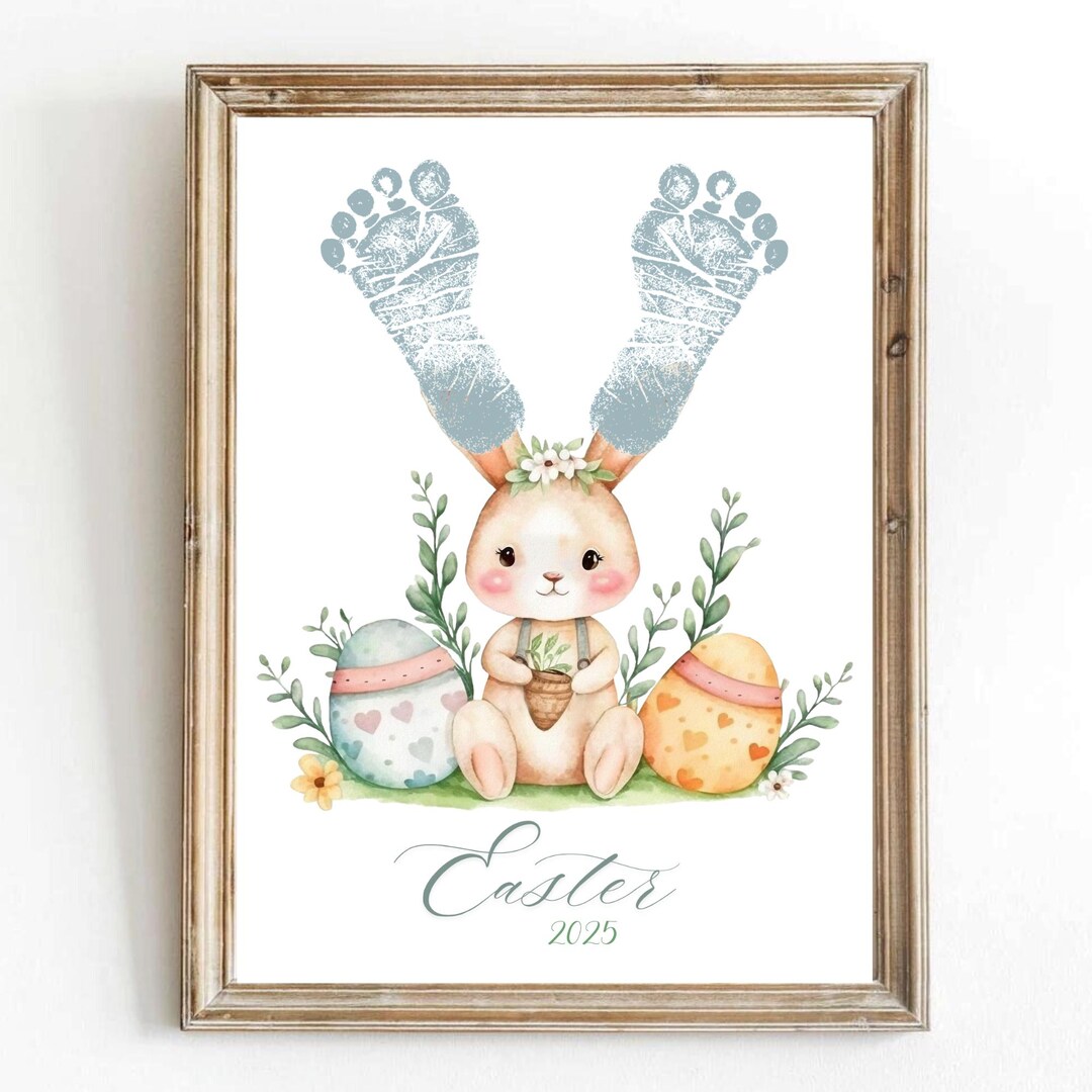 Printable Easter Footprint, Baby's First Easter, Some Bunny Easter ...