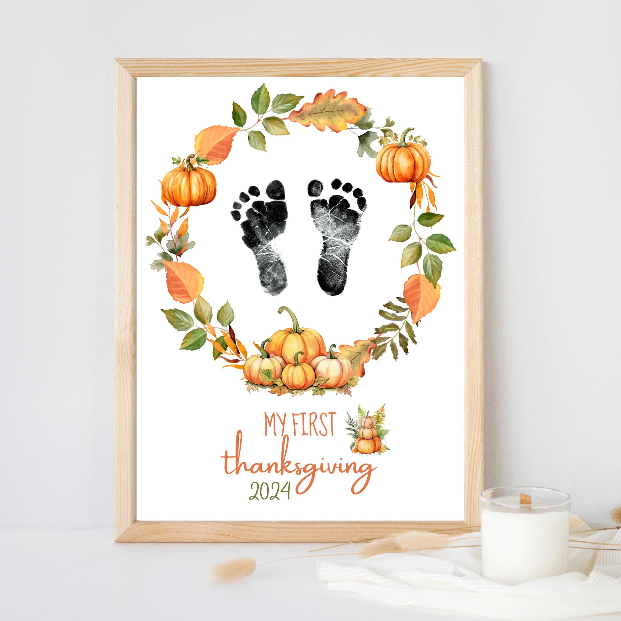 My First Thanksgiving Footprint Art, My First Thanksgiving Handprint ...
