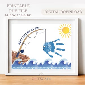 Printable Fathers Day Handprint Craft, Fathers Day Gift, Fathers Day ...