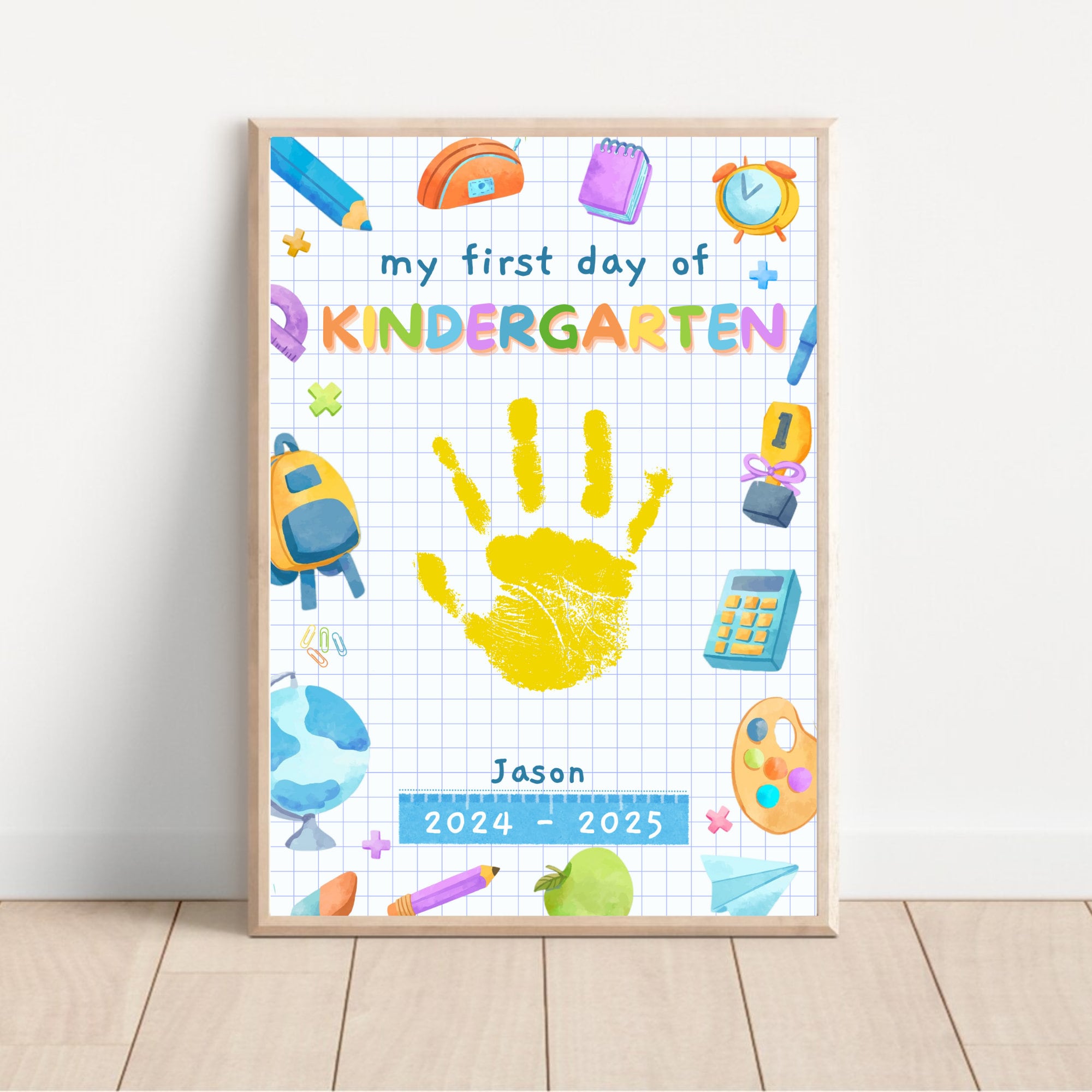 Printable First Day of School Handprint, Back to School, Memorable ...