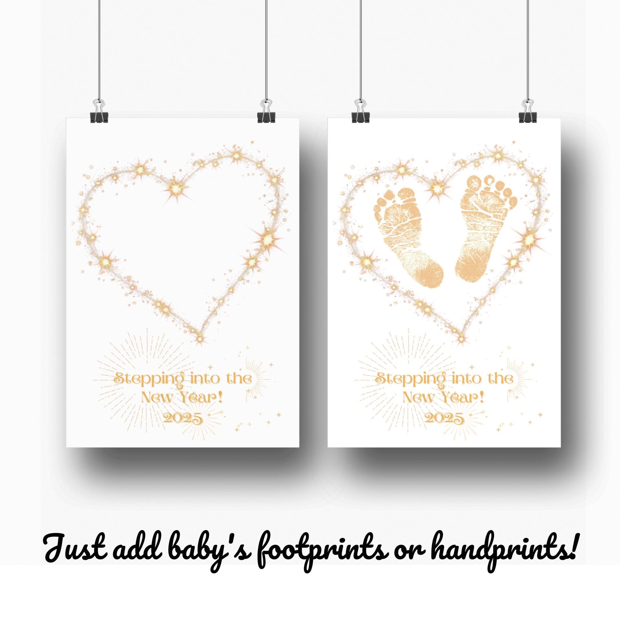 Printable Happy New Year 2025 Art, New Years Day Activity, Footprint ...