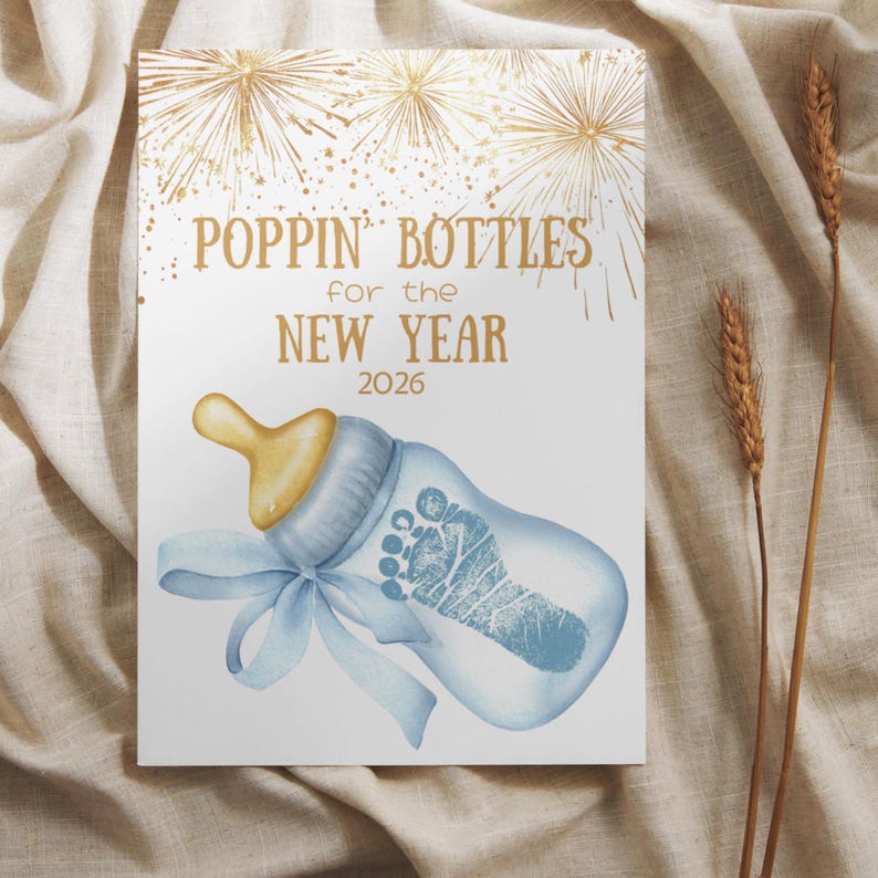 New Year 2026 Footprint Poppin Bottles: Baby Keepsake DIY Activity ...
