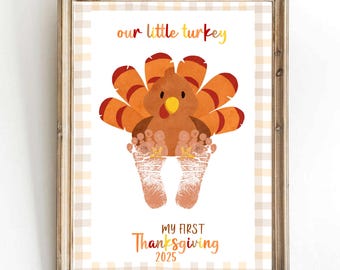 DIY Thanksgiving Handprint Art, Personalized Thanksgiving Sign, Wooden ...