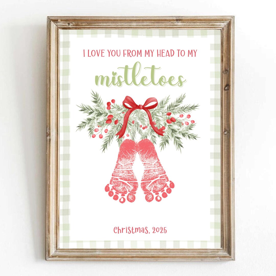 Baby's Mistletoes Footprint Gift: Baby's First Christmas Keepsake ...