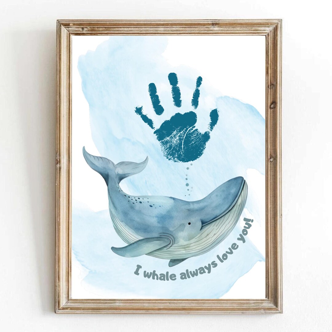 First Father's Day Handprint Art: Whale Keepsake Gift (digital Download ...