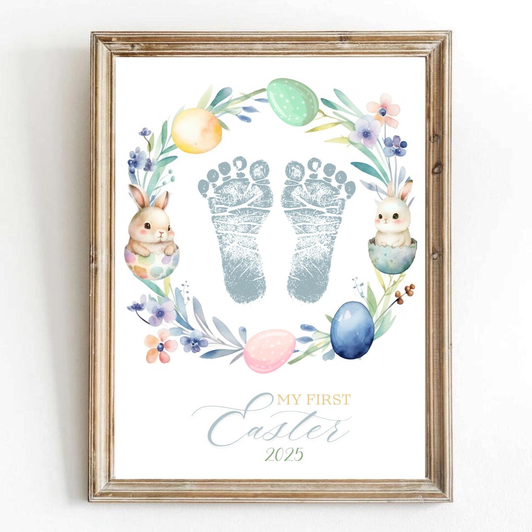 Printable My First EASTER Baby's First Easter, Easter Footprint ...