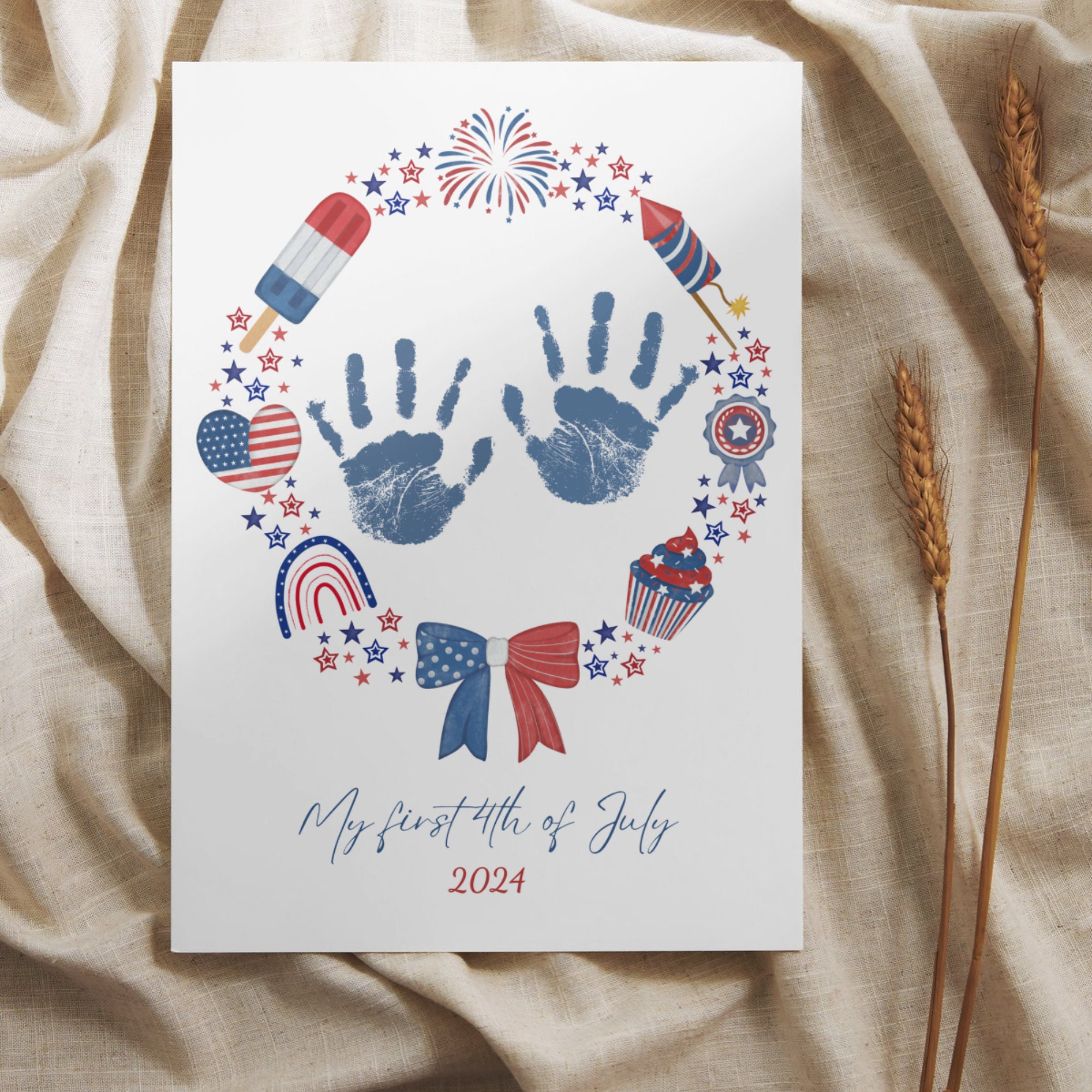Sparkler Handprint Art / 4th of July Independence Day USA America ...