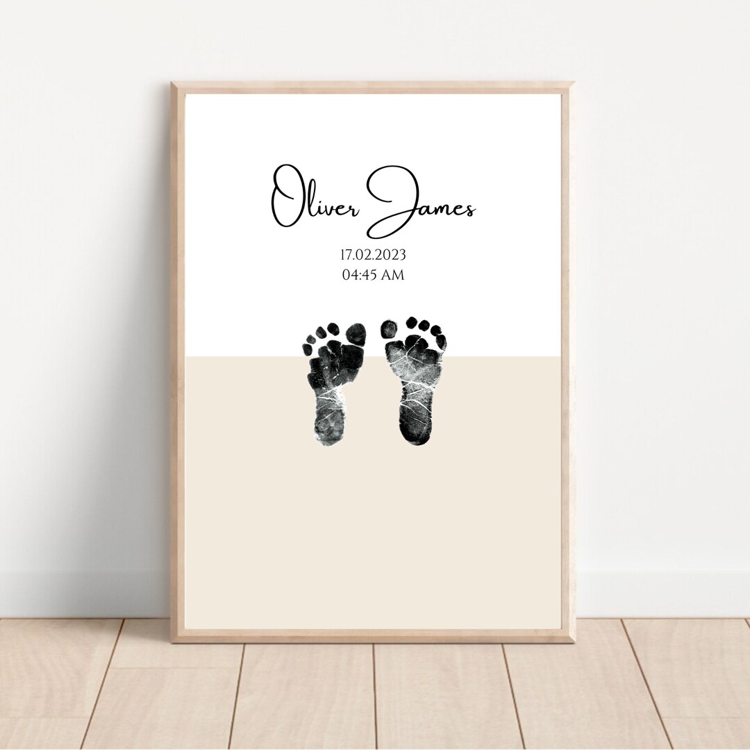 Printable Custom Baby Footprints Design, for Baby's First Footprints or ...