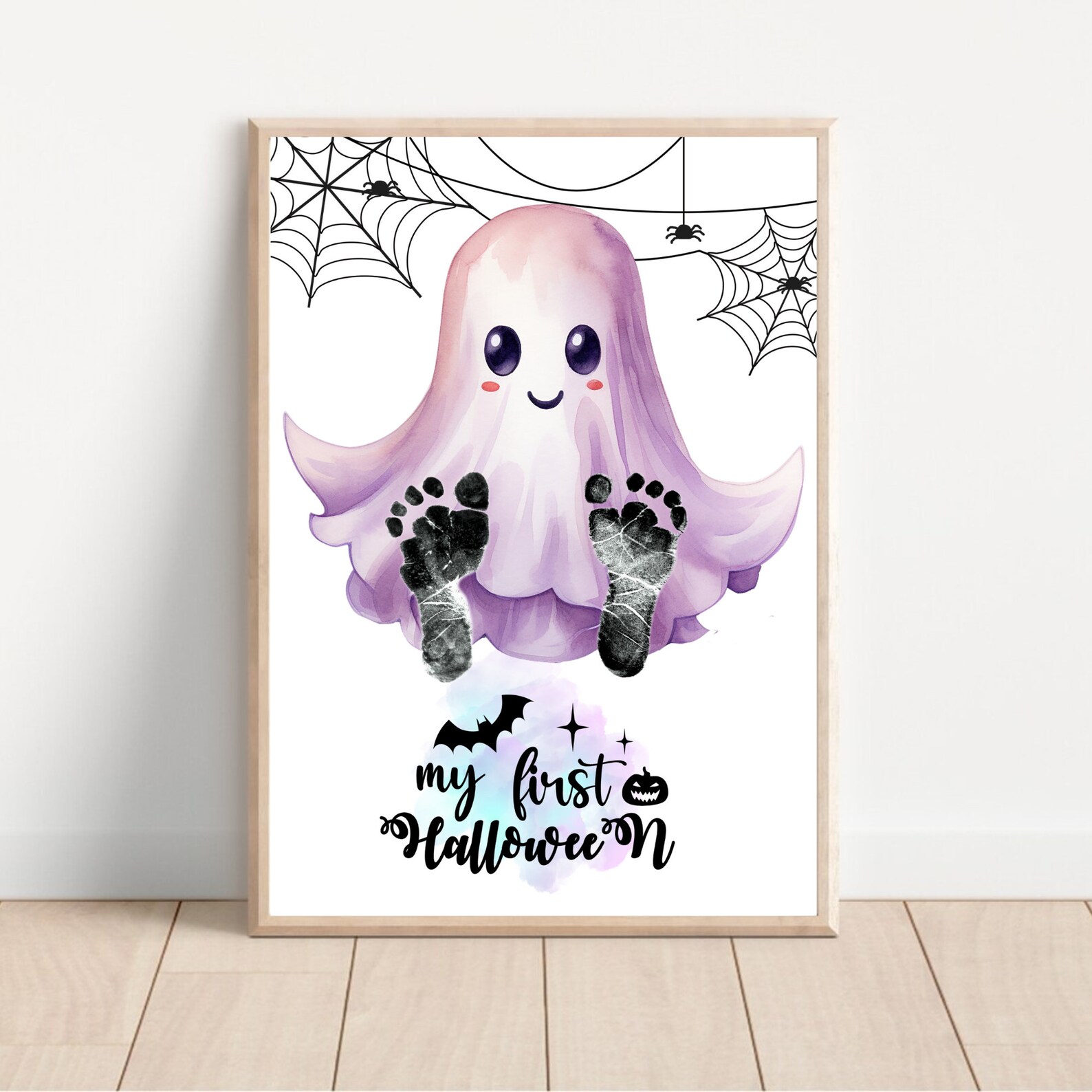 Baby's First Halloween Footprint Art: Spooky Ghost Keepsake (digital ...