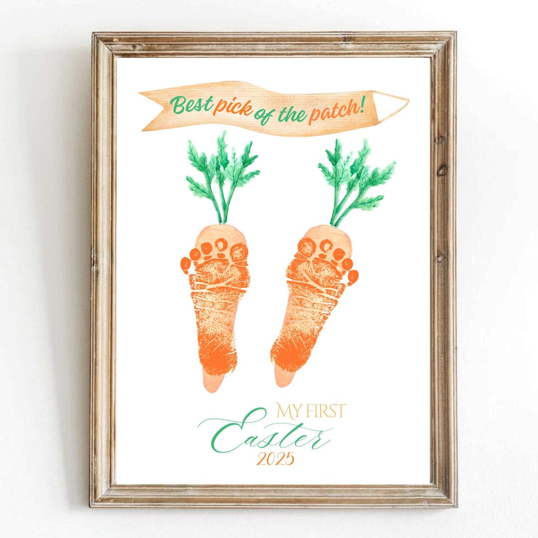 Baby's First Easter Footprint Art: Carrot Patch Keepsake (digital ...