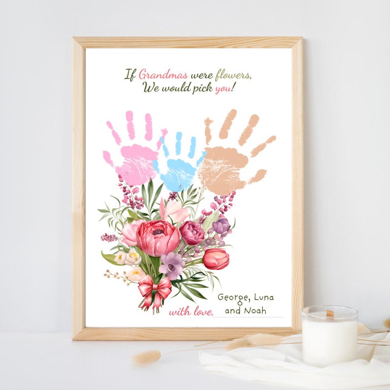 Printable If Grandmas Were Flowers Handprint Art, Mothers Day Grandma ...