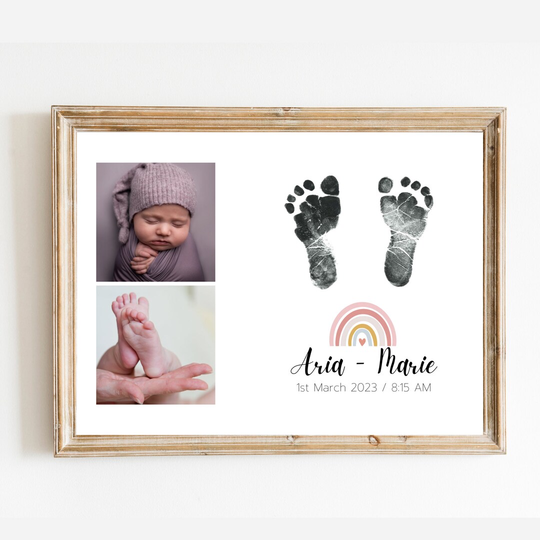 Baby Footprint Kit Newborn Footprint Frame Baby Name Reveal First ...