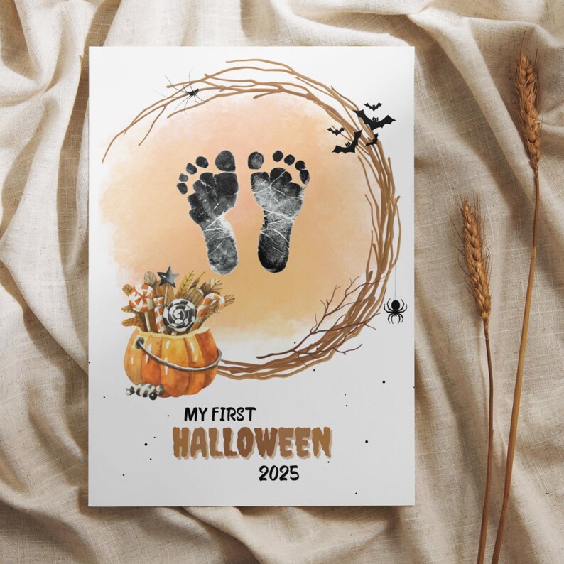 Baby's First Halloween Footprint Art Keepsake: DIY Craft (digital ...