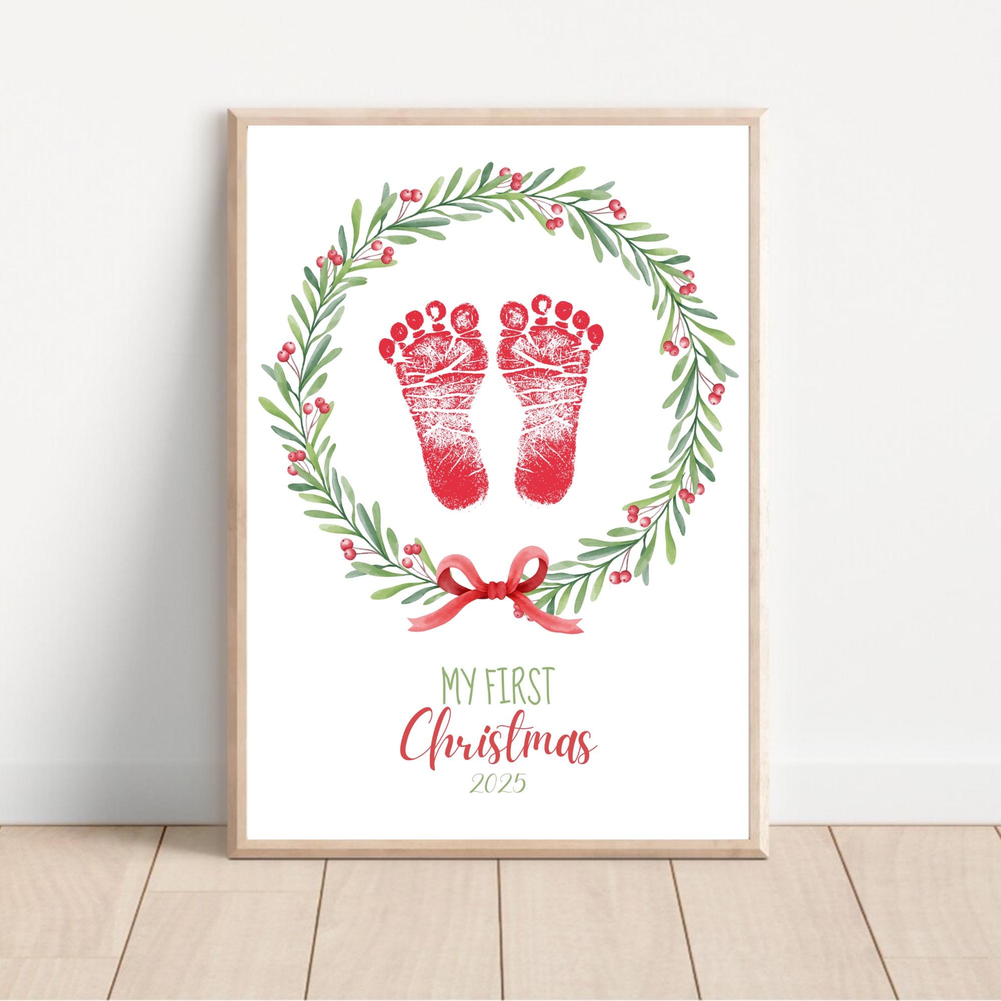 My First Christmas Footprint Art: Baby Keepsake Craft (digital Download ...