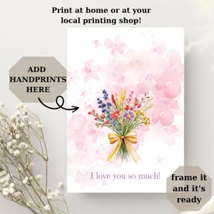 Mother's Day Flower Handprint Art Bundle: DIY Keepsake Gift (printable ...