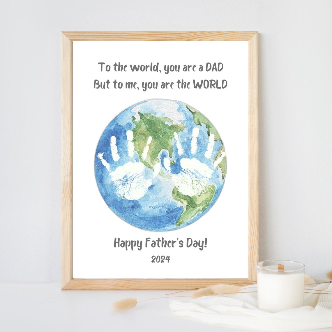 Father's Day Handprint Art Craft, PRINTABLE Fathers Day Gift for Dad ...
