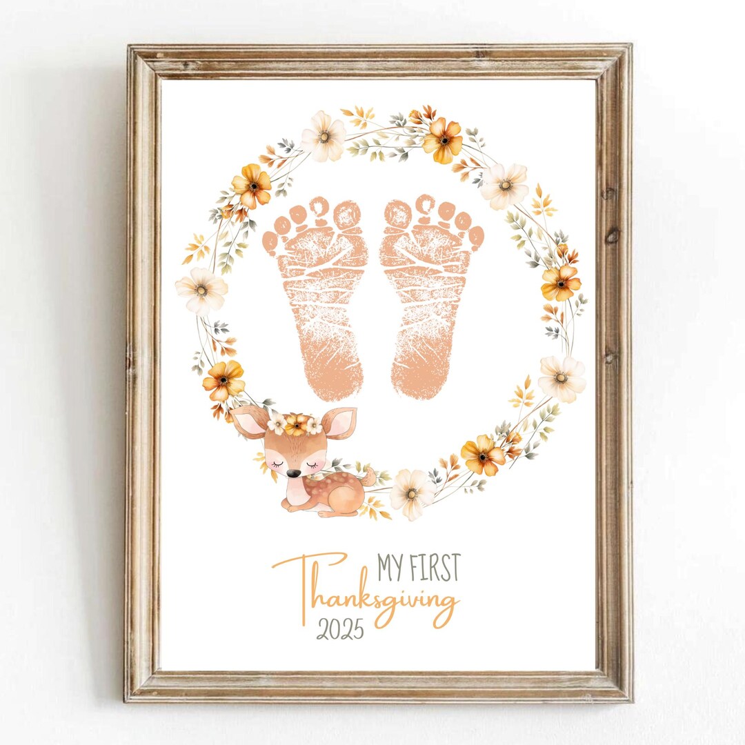 My First Thanksgiving Footprint Art: DIY Keepsake (digital Download) - Etsy