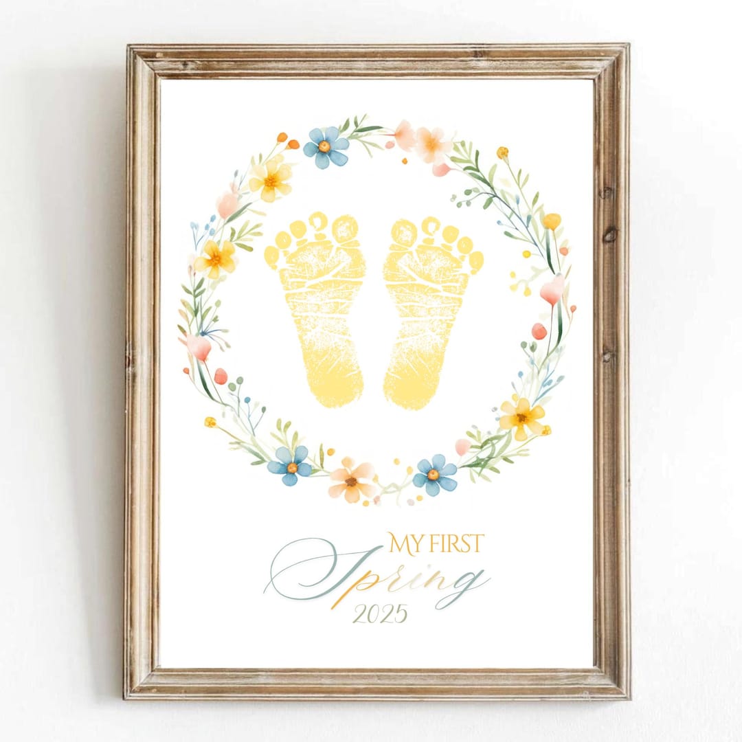 Printable Spring Footprint, Spring Handprint Craft, Kids Craft Activity ...