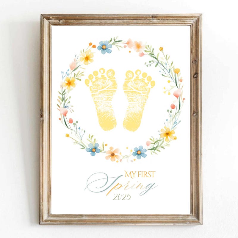 Spring Footprint Art - Etsy