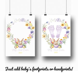 Printable My First Easter Activity Craft DYI Baby Footprint Kit, Easter ...