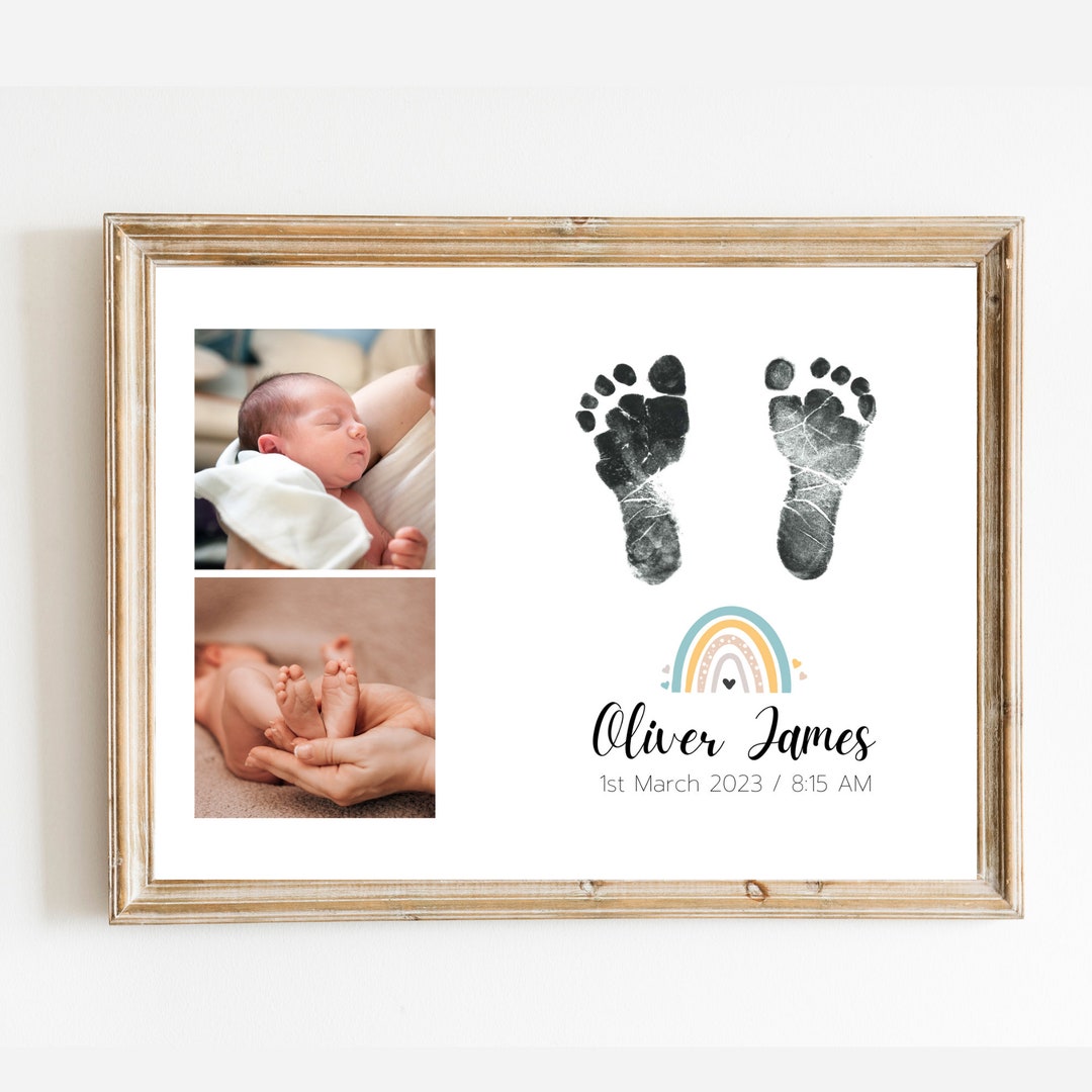 Baby Footprint Kit Newborn Footprint Frame Baby Name Reveal First ...