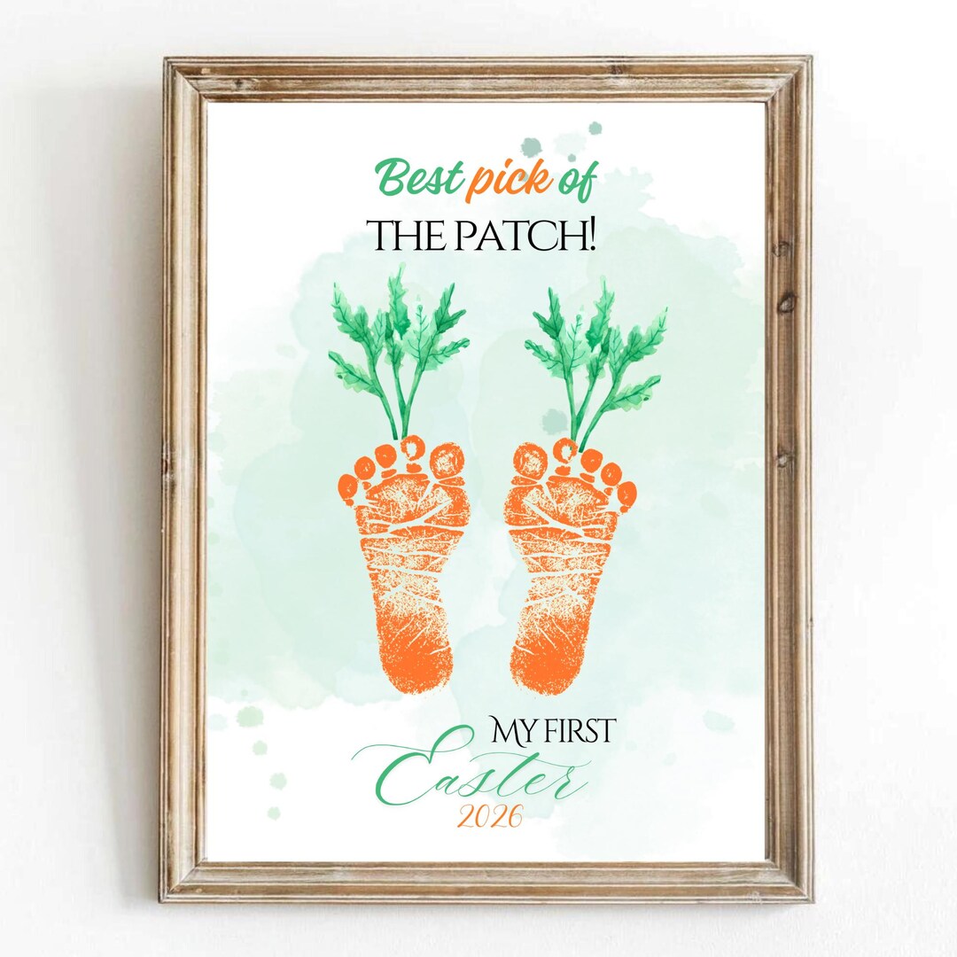 My First Easter Carrot in the Patch Footprint Baby Printable Keepsake ...